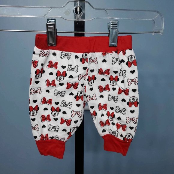 Disney | Bottoms | 4 Disney Baby Red White Minnie Mouse Bowtie Leggings ...